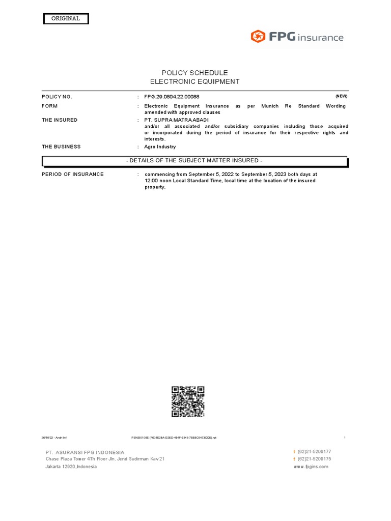 Polis Insurance For Drone | PDF | Insurance | Indemnity
