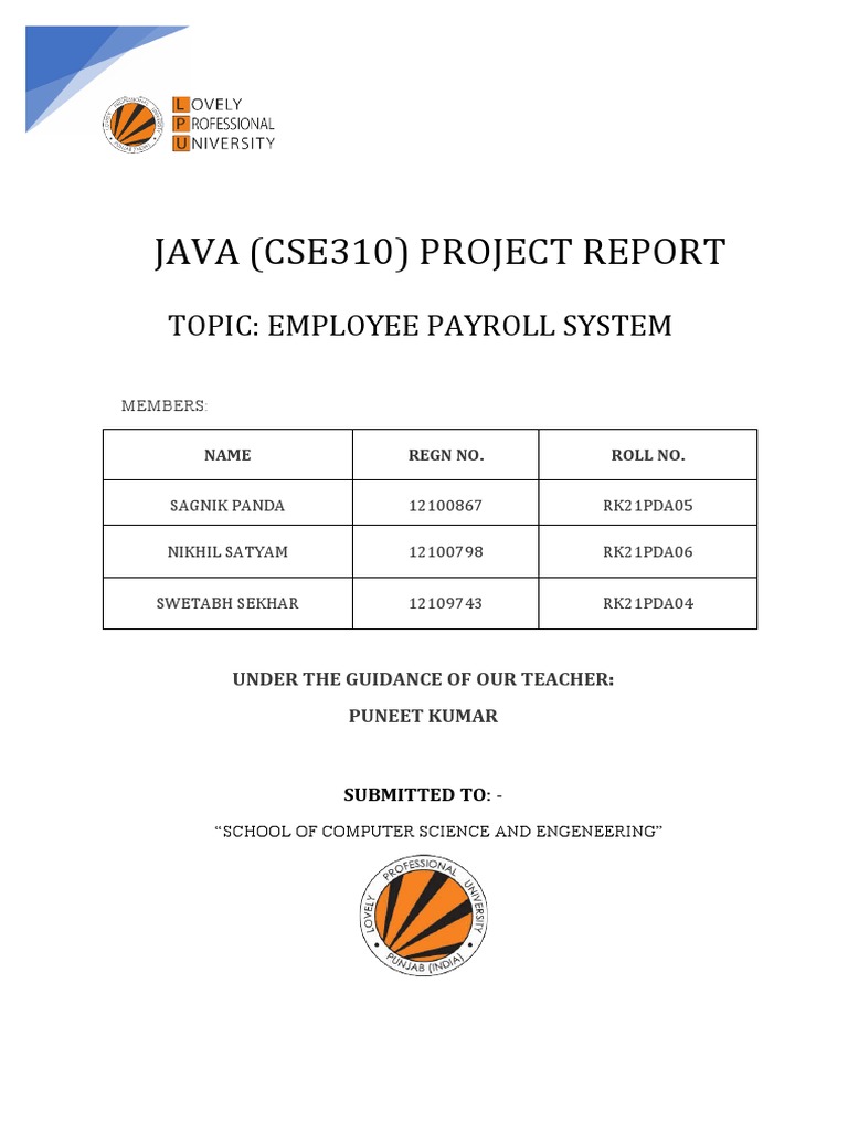 Java Payroll System Project | PDF | Payroll | Java (Programming Language)