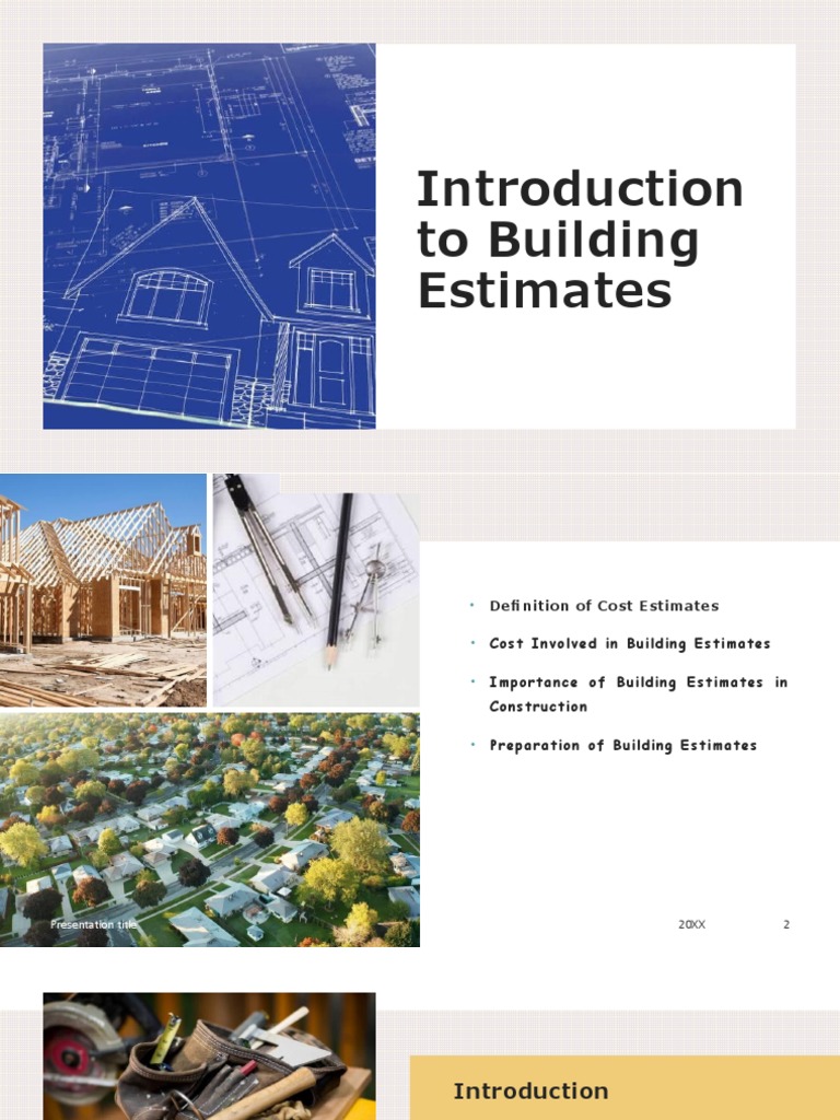V. Introduction To Building Estimates | PDF | Cost–Benefit Analysis | Cost