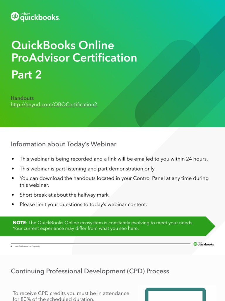 QBO ProAdvisor Certification Part 2 Slides | PDF | Quick Books | Invoice