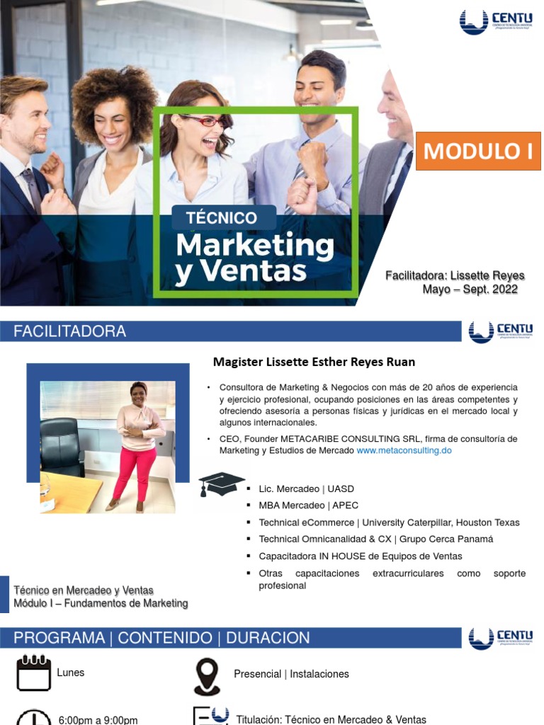 Centu - Tecnico en Mercadeo & Ventas - Modulo I Fundamentos de ...