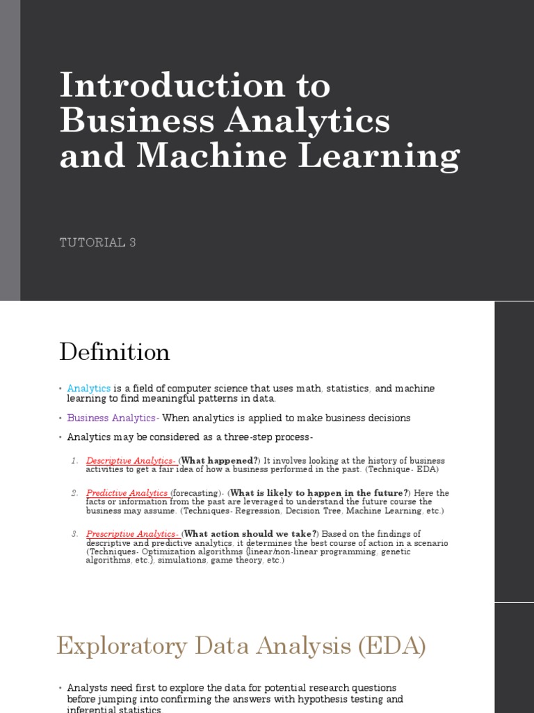 Tutorial 3 | PDF | Machine Learning | Data Analysis