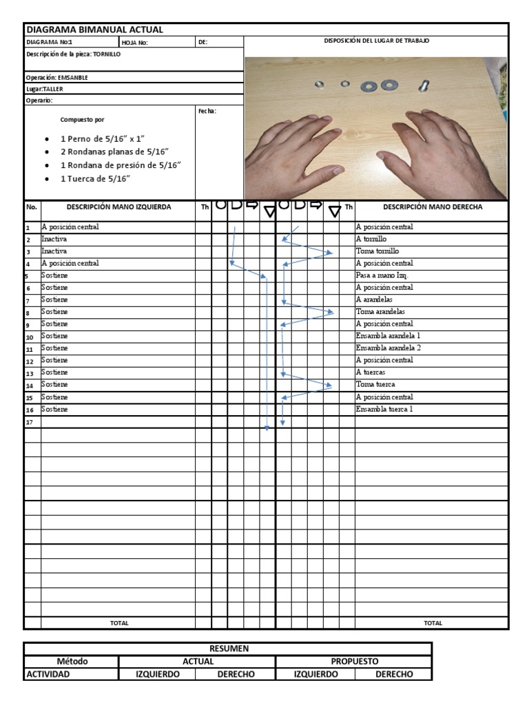 Formato Diagrama Bimanual T5 | PDF | Arandela (Hardware) | Unión