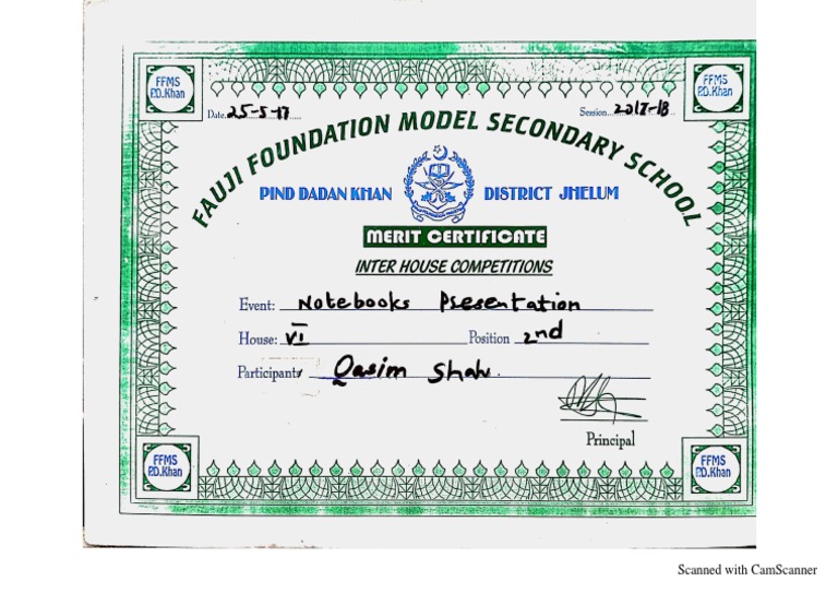 Notebook Presentation Certificate | PDF