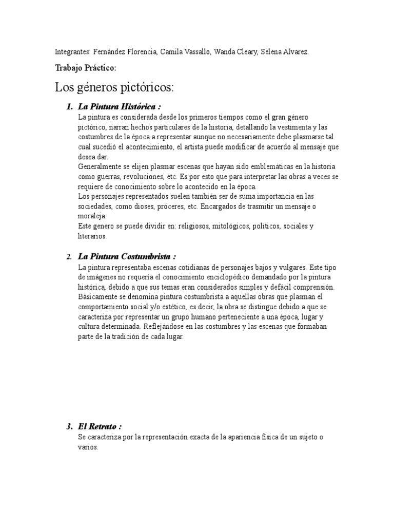 Generos Pictoricos | PDF | Pinturas | Pintura de paisaje
