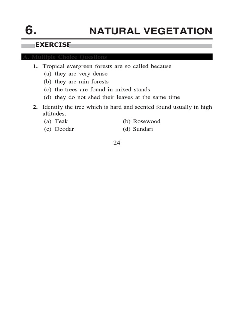 STD X - Chapter - 6 Natural Vegetation Notes | PDF | Forests | Trees