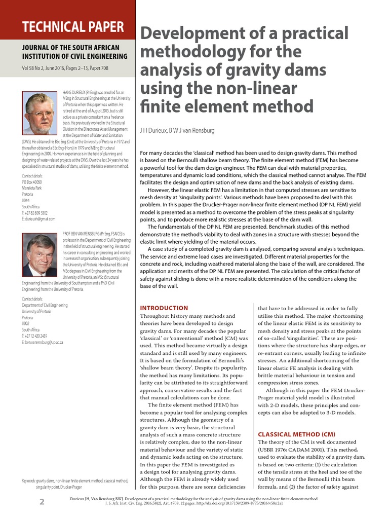 Development of A Practical Methodology For The Analysis of Gravity Dams ... Development of A Practical Methodology For The Analysis of Gravity Dams ...