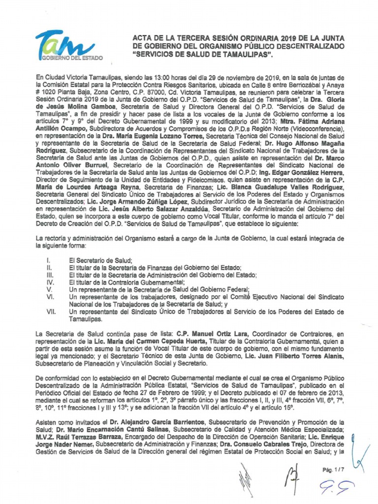 2019.11.29 3a So 2019 Junta Gobierno | PDF | Cuidado de la salud | Hospital