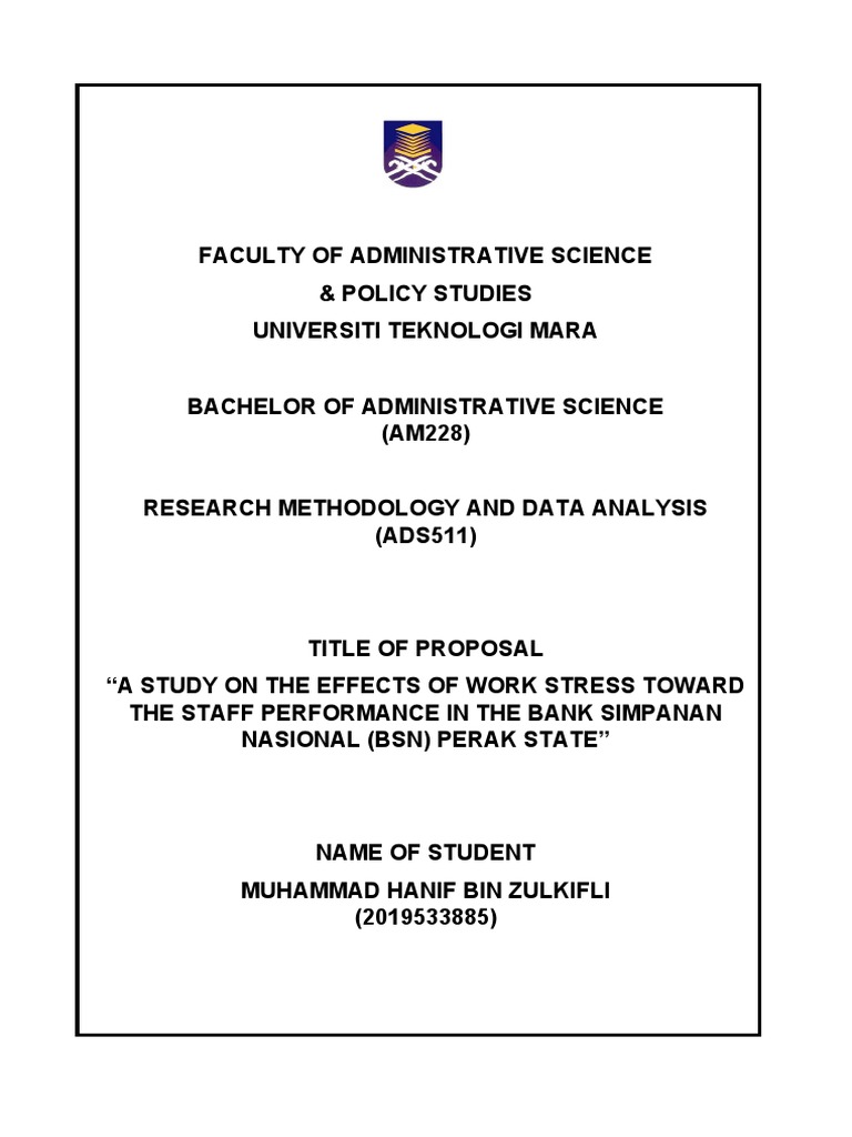 Ads 511 (Research Methodology) | PDF | Occupational Stress | Stress (Biology)