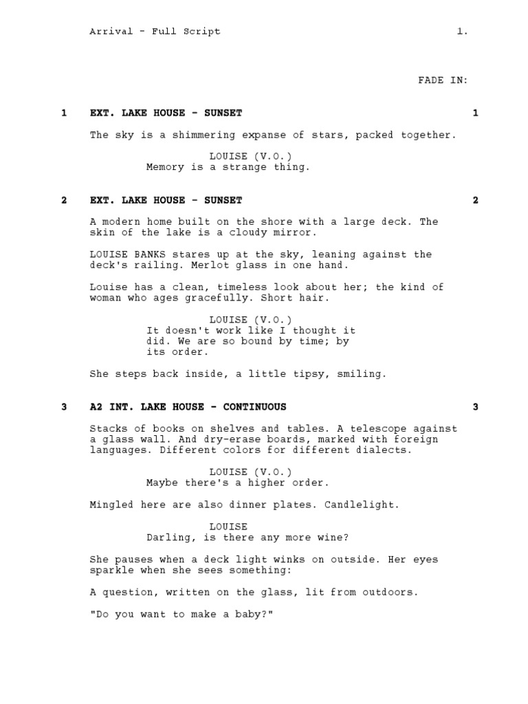 ARRIVAL Screenplay | PDF | Sikorsky Uh 60 Black Hawk