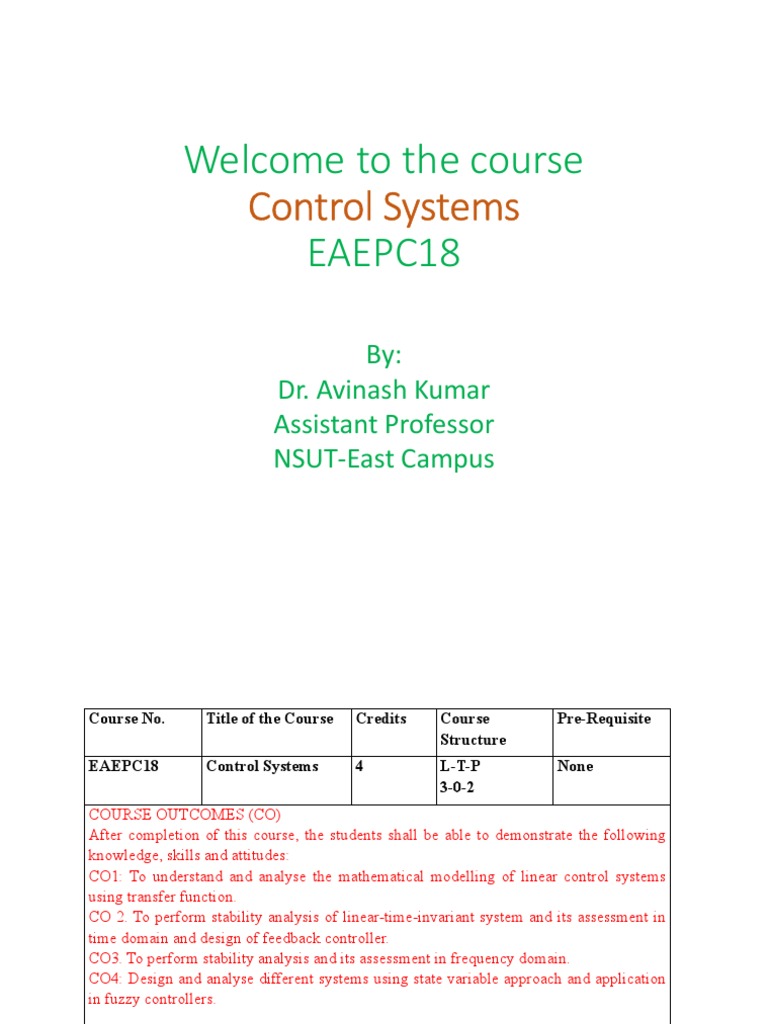 Control Unit 1 | PDF | Control Theory | Feedback