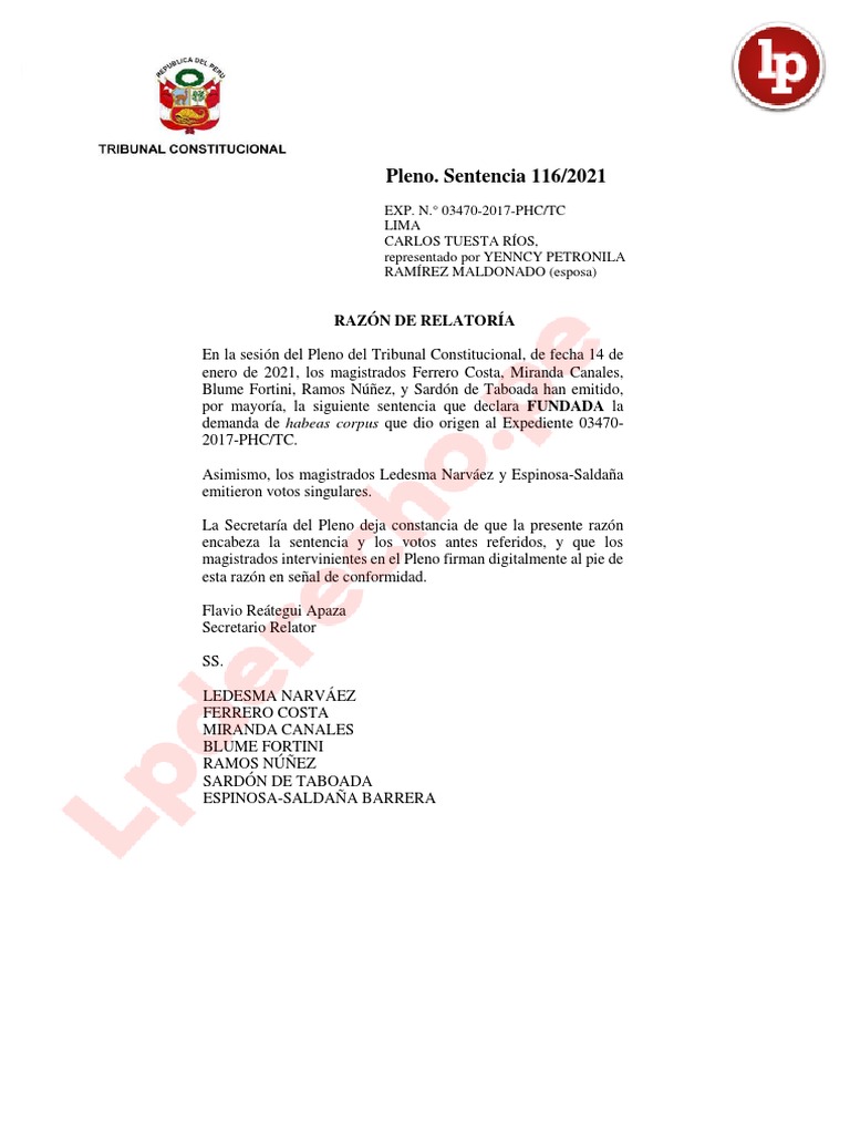 Stc-03470-2017-Hc-Lp-Delito de Funcion | PDF | Debido al proceso | Fiscal