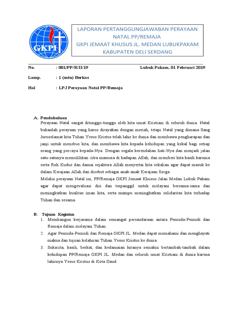 2567 - LPJ Perayaan Natal 2018 Dibuat | PDF