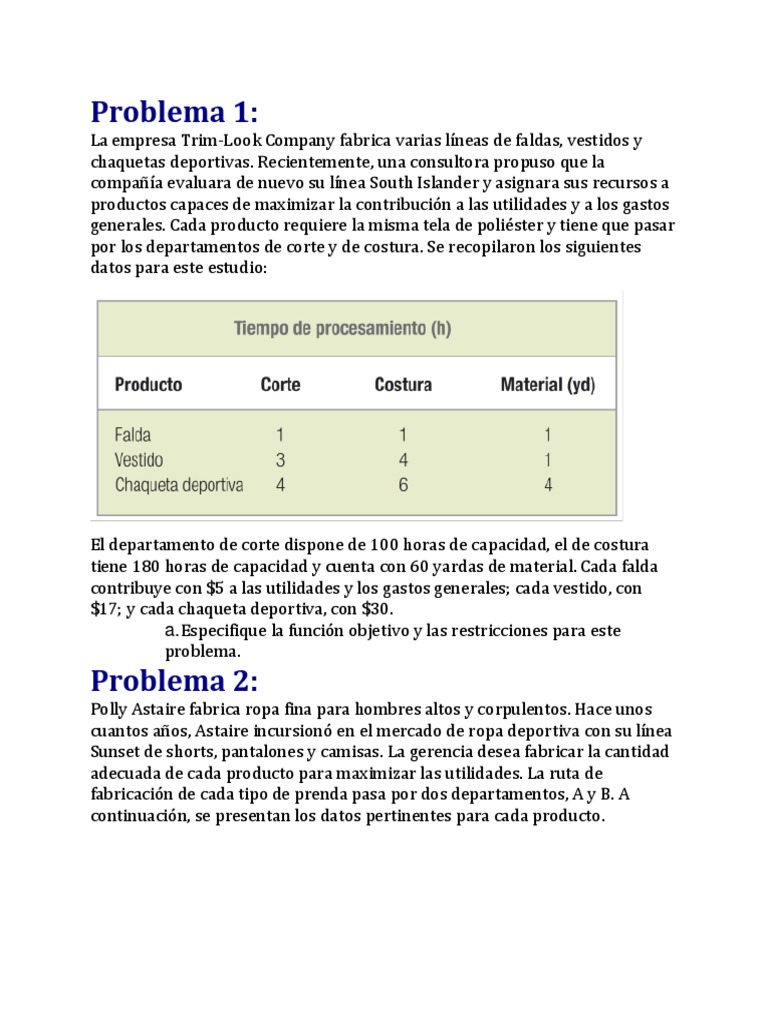 Casos Practicos Solver | PDF | Ropa