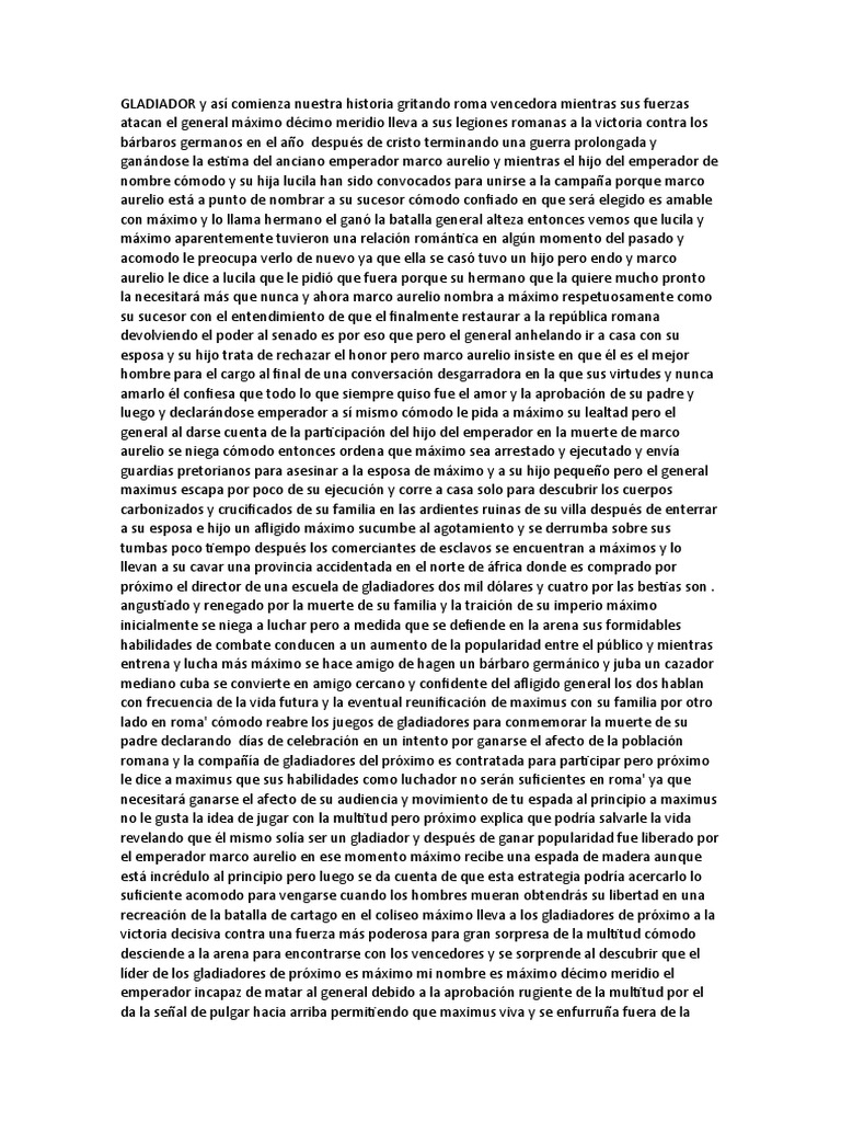 GLADIADOR y así comienza nuestra historia gritando roma vencedora ...