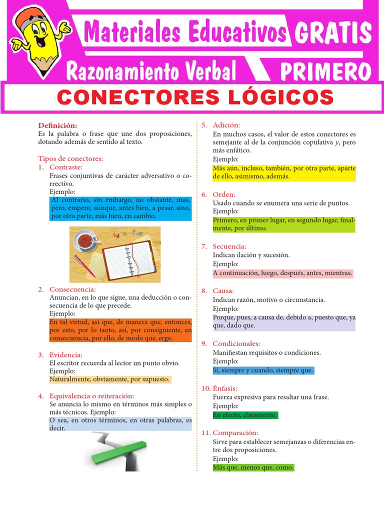 Tipos de Conectores Lógicos para Primer Grado de Secundaria | PDF ...