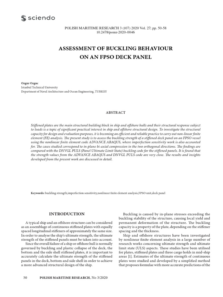 Buckling Assessment of FPSO Deck Panel | PDF | Buckling | Strength Of ...