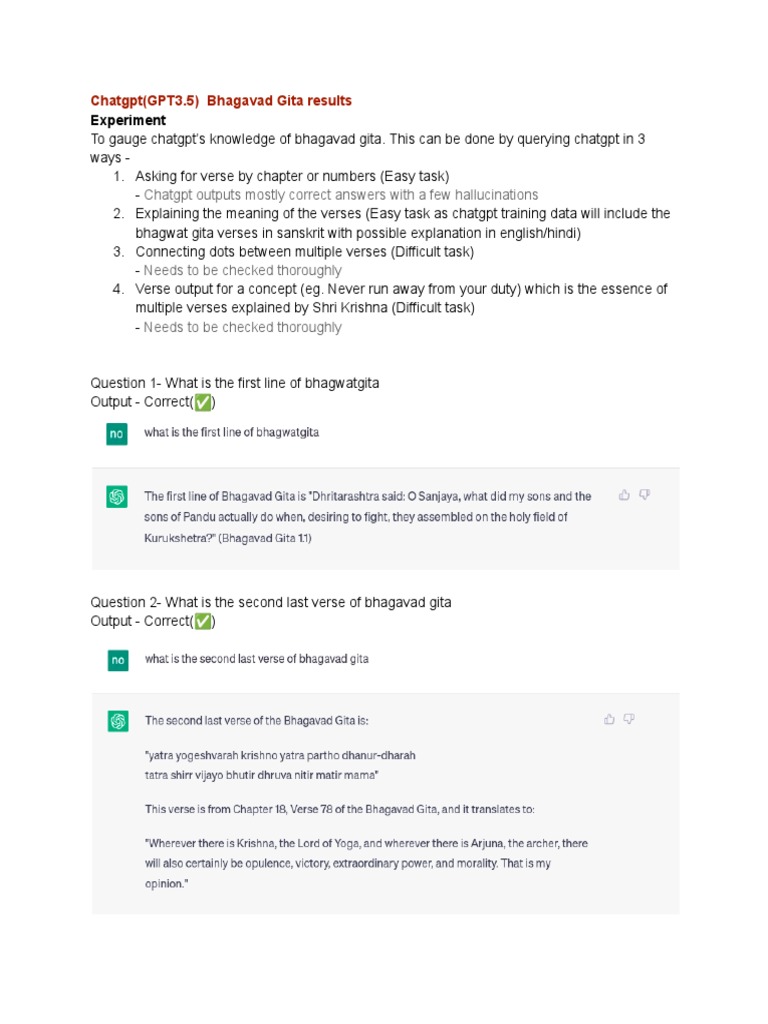 Chatgpt Gita Queries | PDF | Teaching Methods & Materials