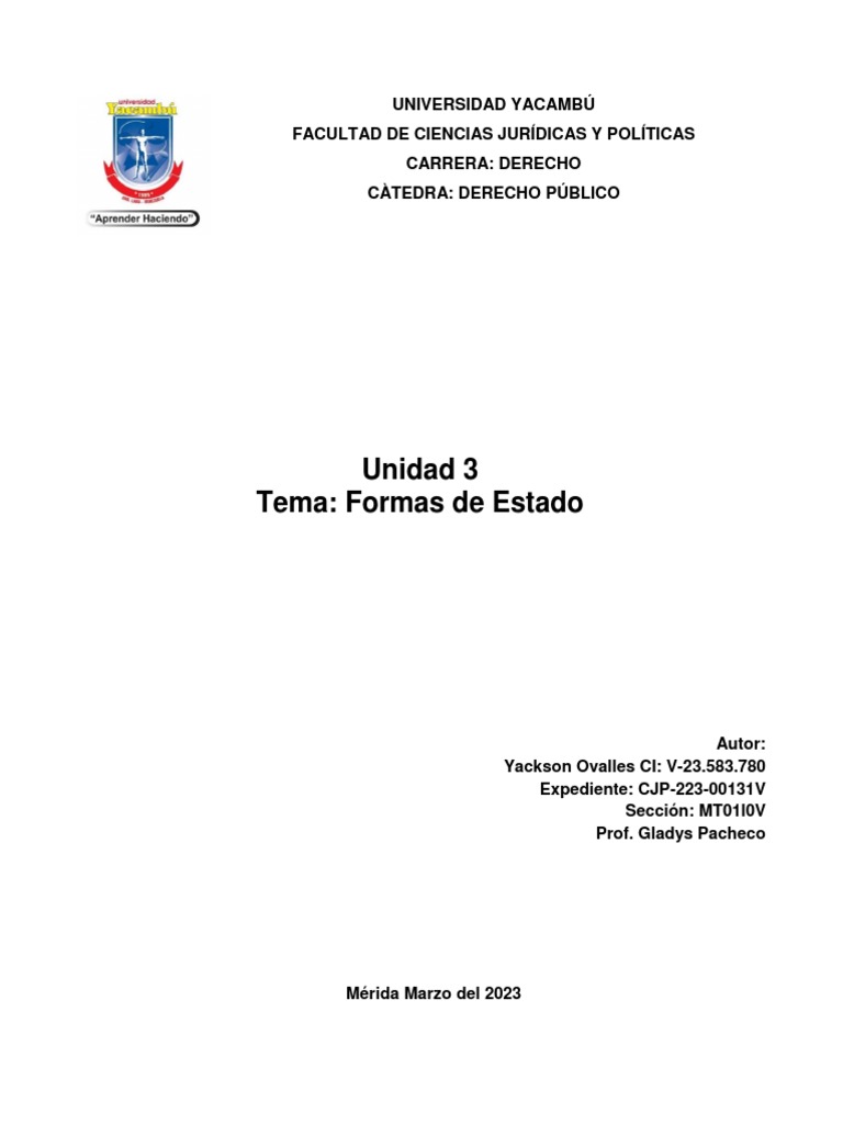 Formas de Estado | PDF | Estado (política) | Federación Formas de Estado | PDF | Estado (política) | Federación
