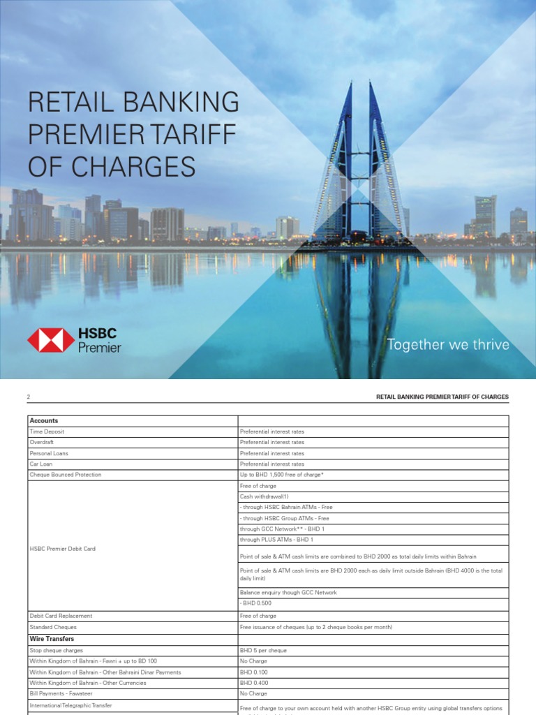 Premier Tariff Charges | Download Free PDF | Credit Card | Cheque