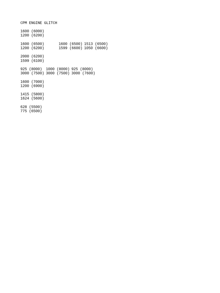 CPM Engine Glitch | PDF