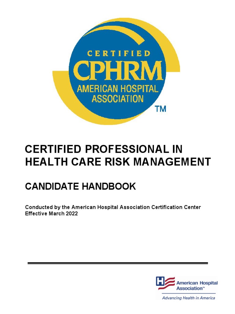 AHA - CC CPHRM Handbook | PDF | Health Care | Risk Management