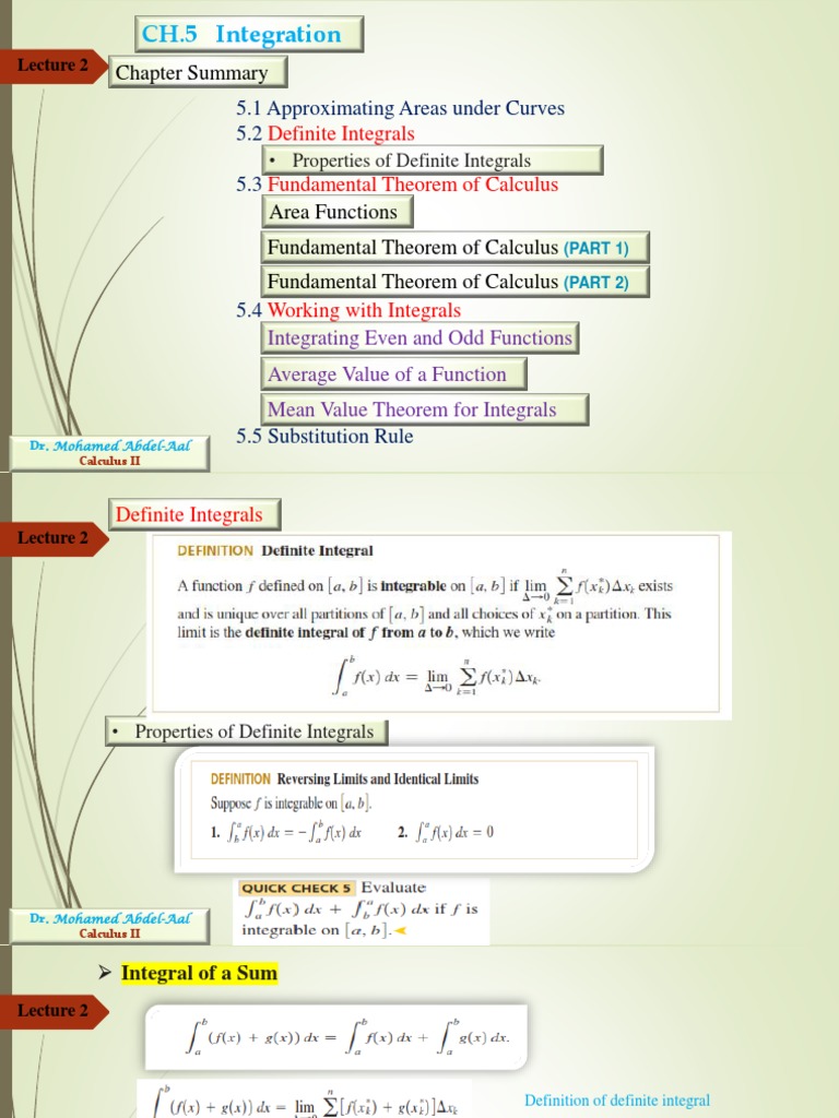Lecture 02 Calculus II 22 | PDF | Integral | Calculus