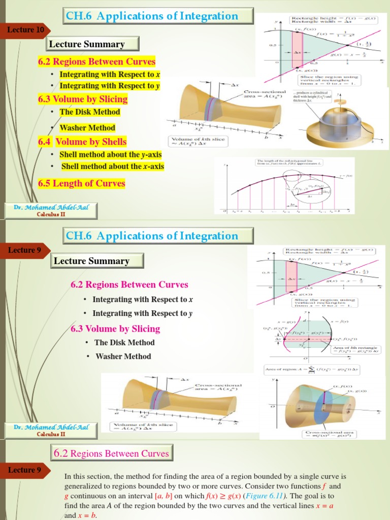 Lecture 09 Calculus II 2 | PDF | Integral | Area