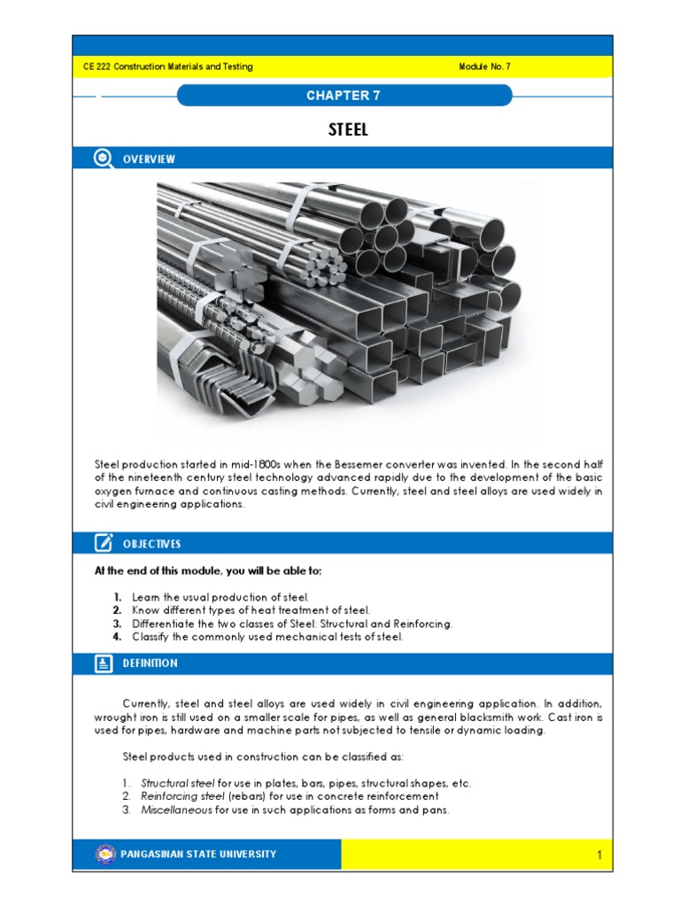 CMT - Module 7 (STEEL) | PDF | Heat Treating | Steel