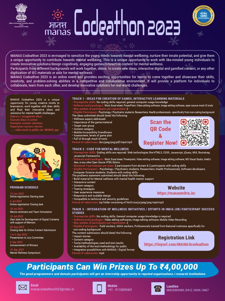 MANAS Codeathom 2023 Brochure | PDF | Mind | Software