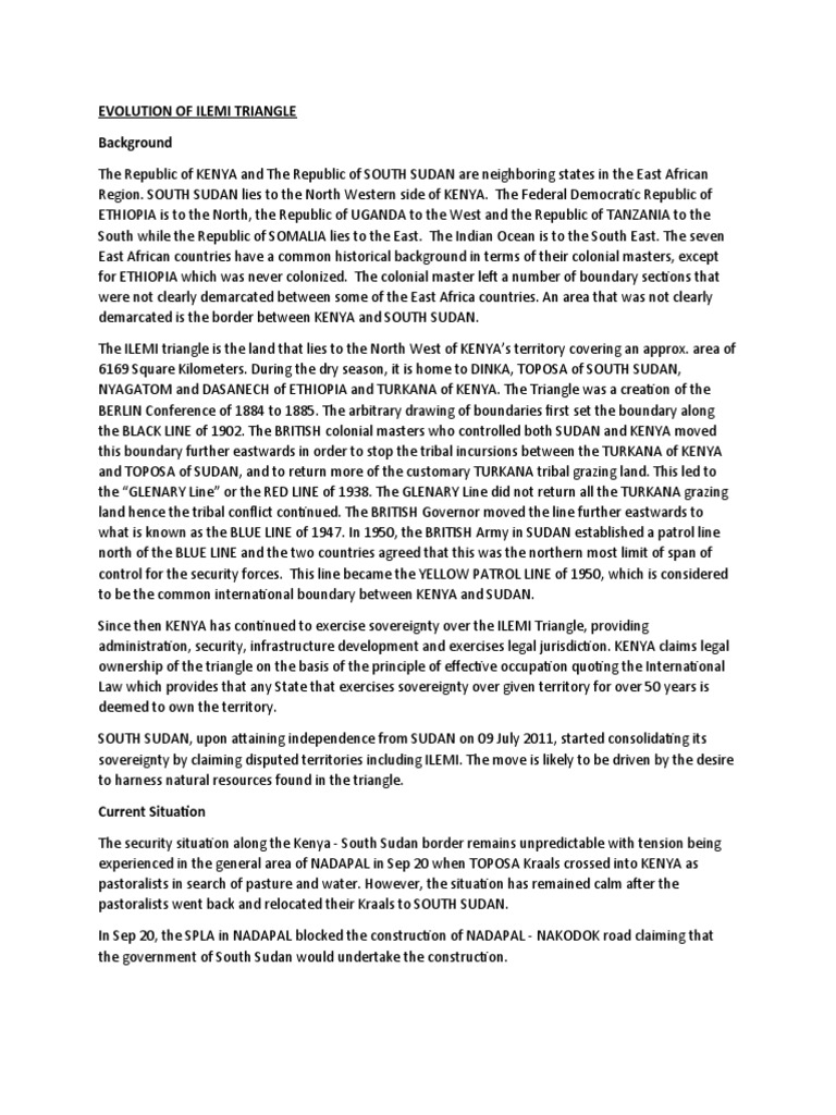 Ilemi Triangle Dispute Analysis | PDF | South Sudan