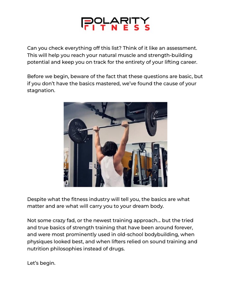 The Ultimate Drug-Free Muscle Building Checklist | Download Free PDF ...