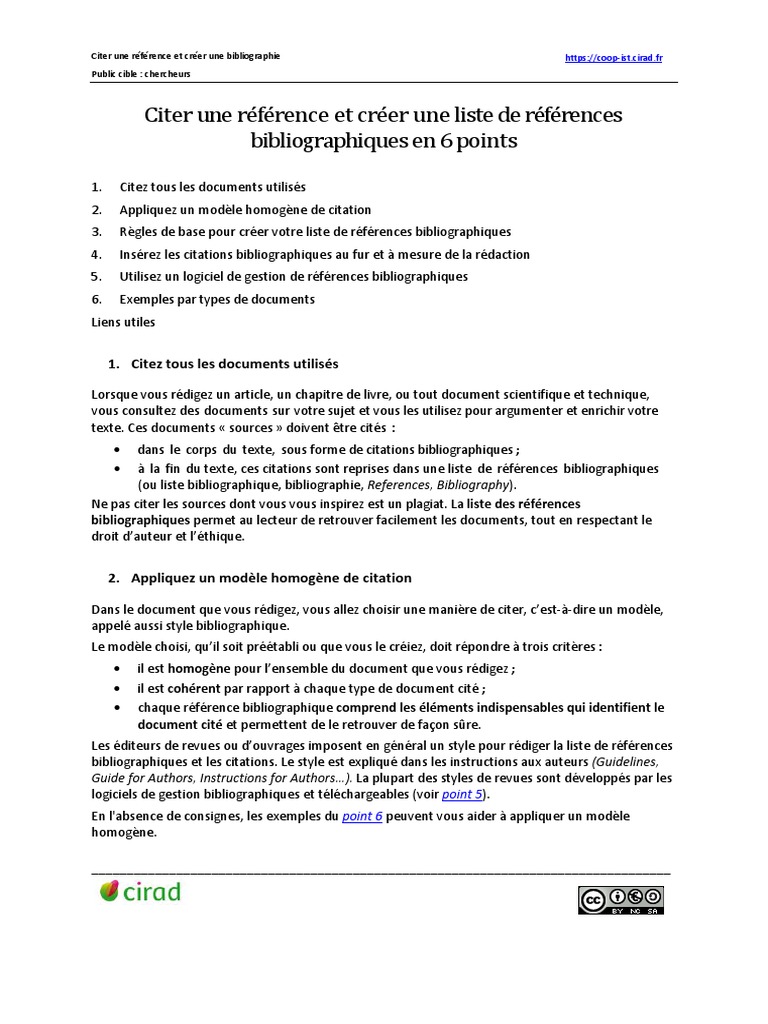 Citer et créer une bibliographie efficace | PDF | Bibliographie | Logiciel