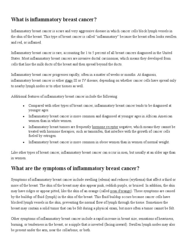 Inflammatory Breast Cancer | PDF | Breast Cancer | Cancer