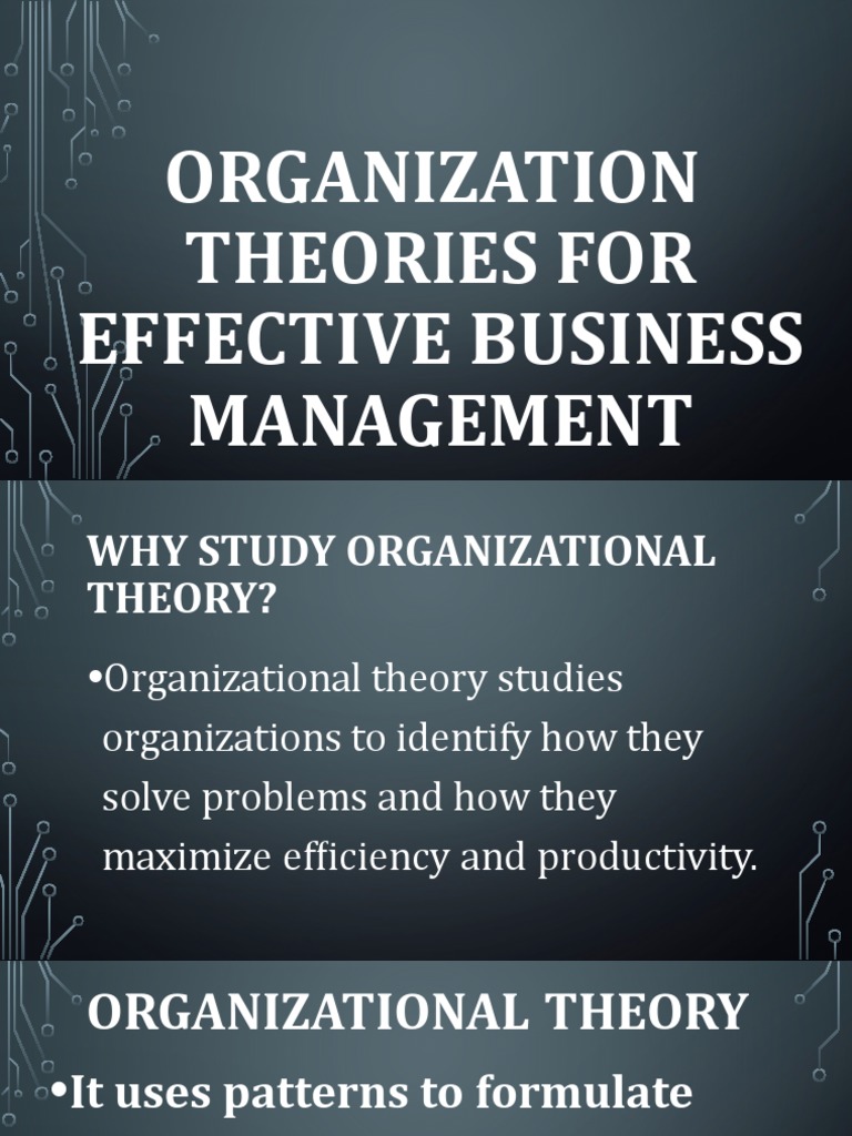 Q2M1 OM Organizational Theories | PDF | Career & Growth | Science ...