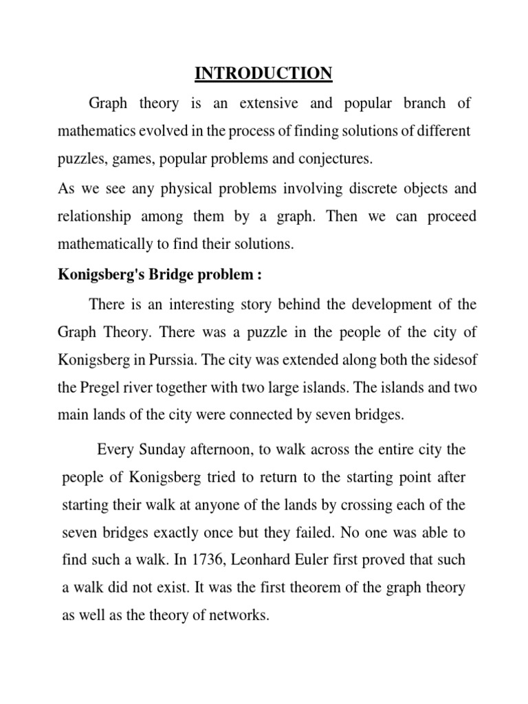 Konigsberg's Bridge Problem | PDF | Vertex (Graph Theory) | Discrete ...