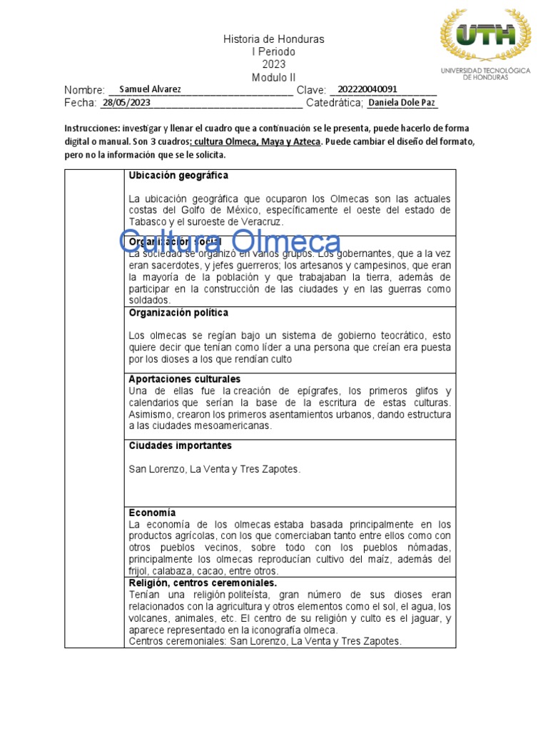 Tarea Módulo 2 Historia PDF | PDF | Civilización maya | Mesoamérica