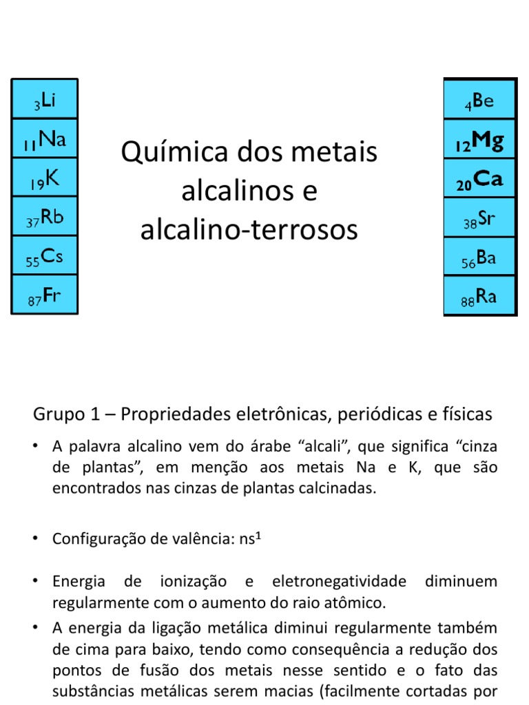 Grupos 1 e 2 - C | Download grátis PDF | Sal (Química) | Metais