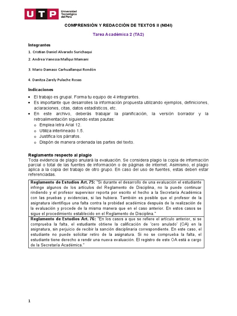 S11 - S12 - Tarea Académica 2 (TA2) - Versión Borrador - Formato-1-1 ...