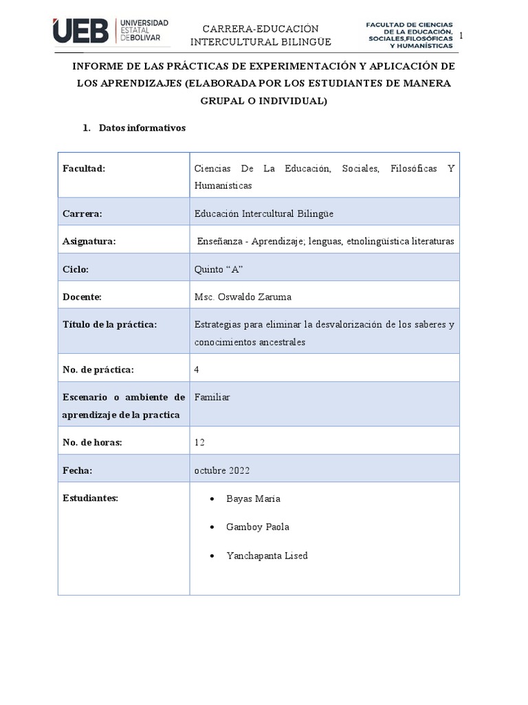 Informe Ape 4 | PDF | Conocimiento | Aprendizaje