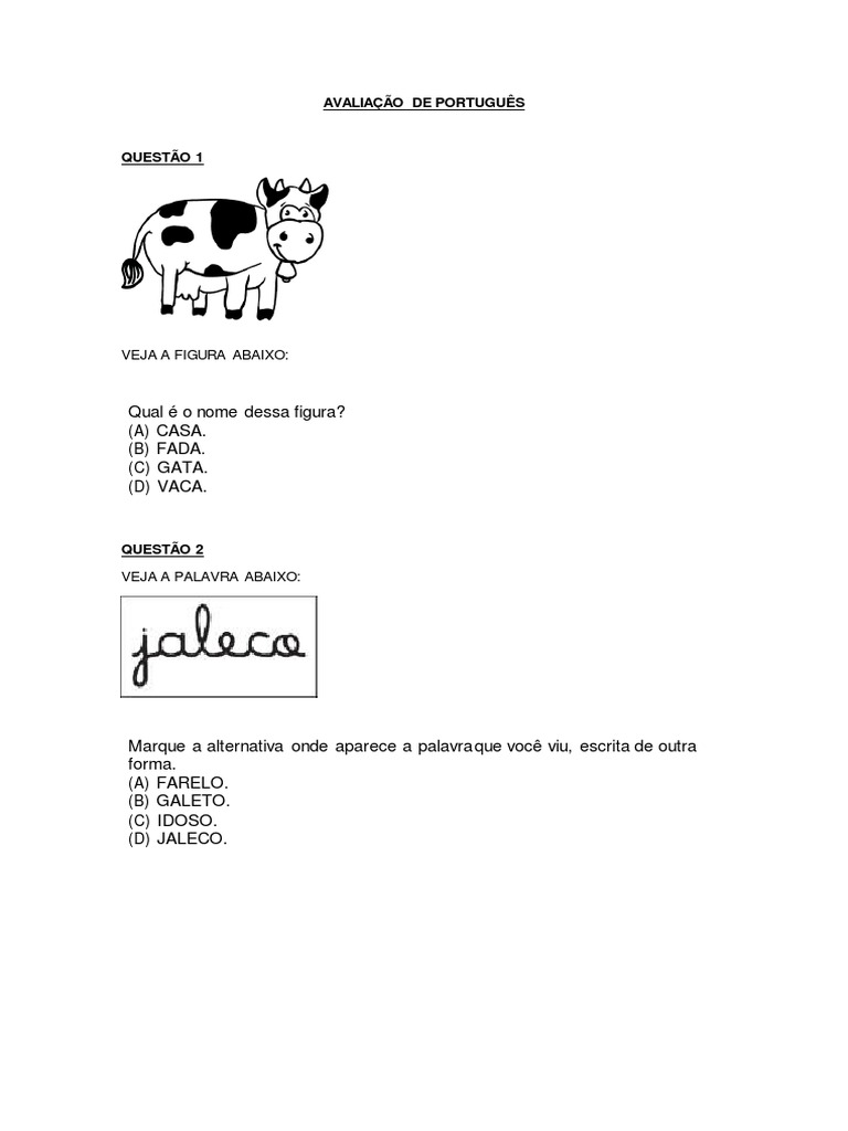 AVALIAÇÃO DE PORTUGUÊS II BIMESTRE (1) | PDF