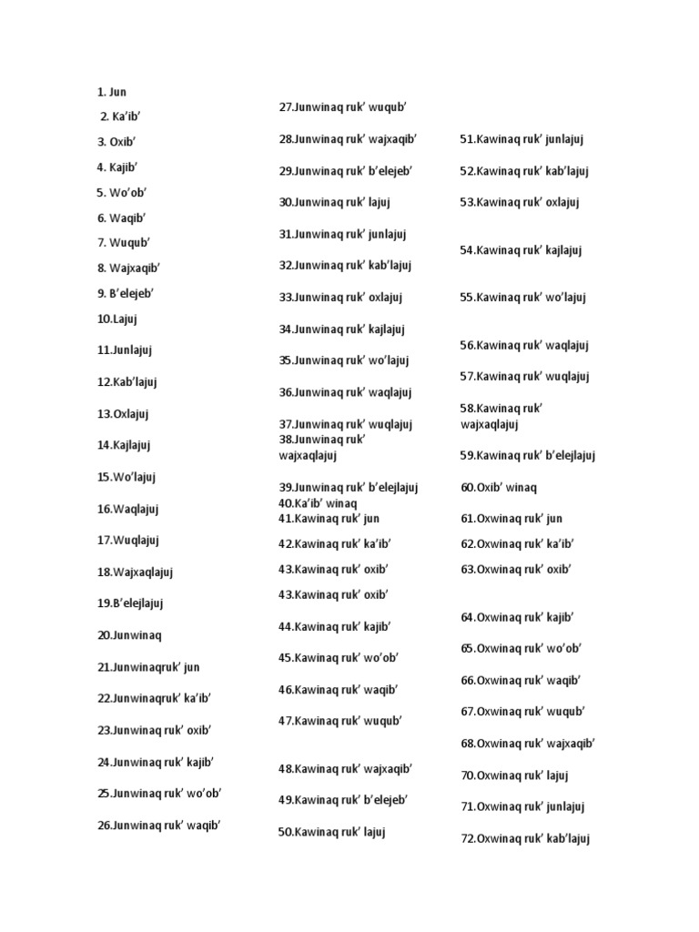 uno numeros en achi | PDF