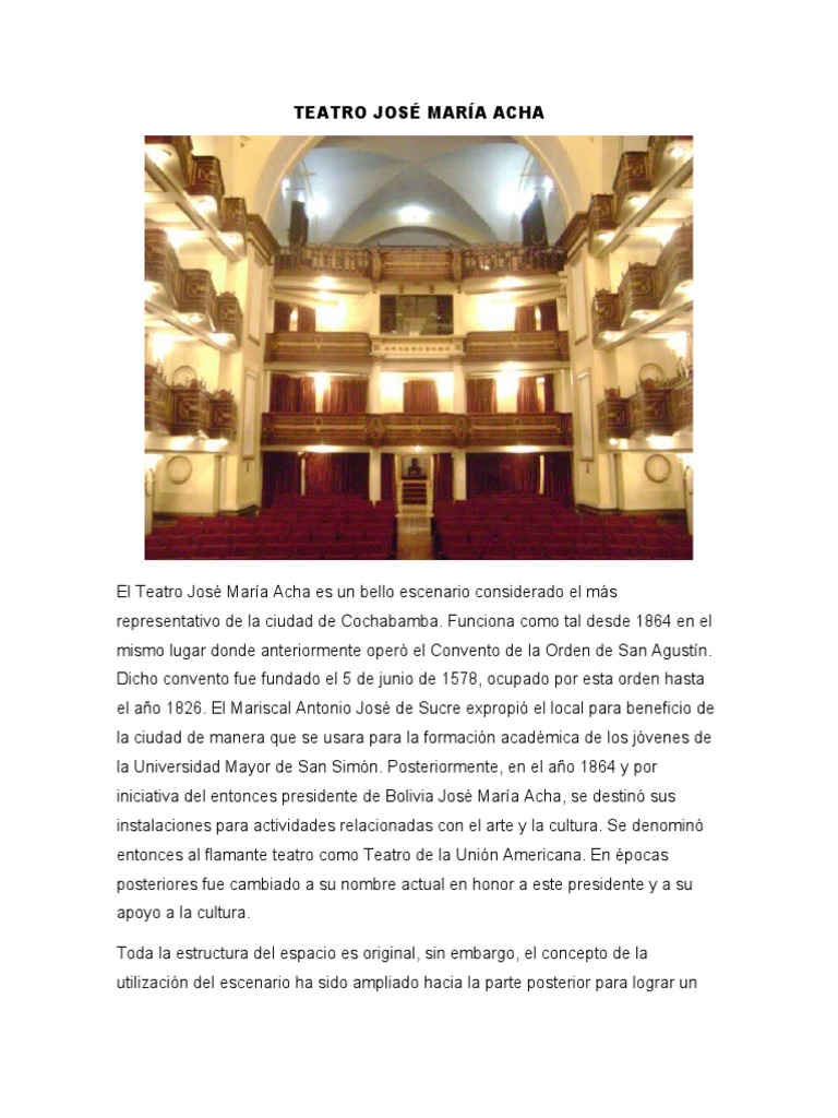 Teatro José María Acha | PDF | Teatro