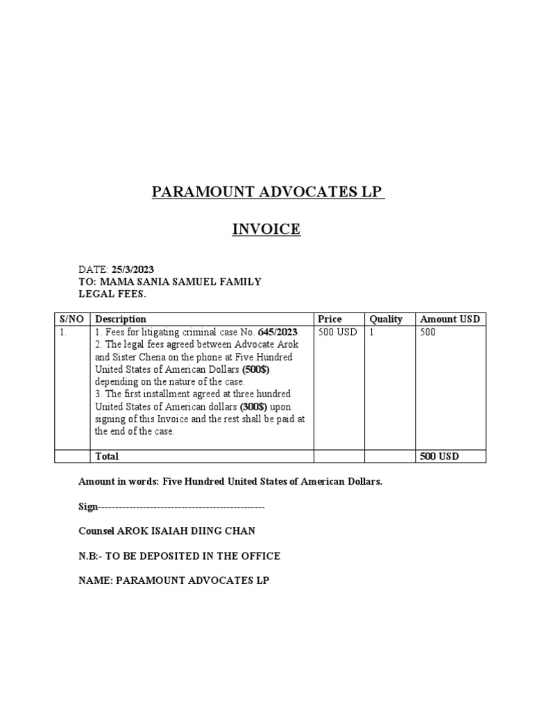 Paramount Advocates LP Mama Sania Samuel | PDF