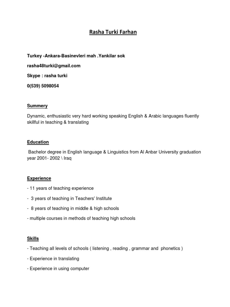 rasha cv | PDF