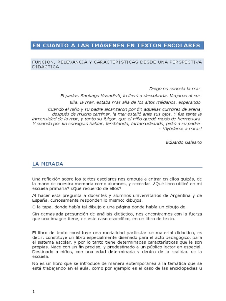 Imágenes en Textos Escolares: Análisis Didáctico | PDF | Enseñando | Imagen