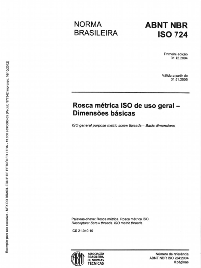 NBR ISO 724- 12_2004 | PDF