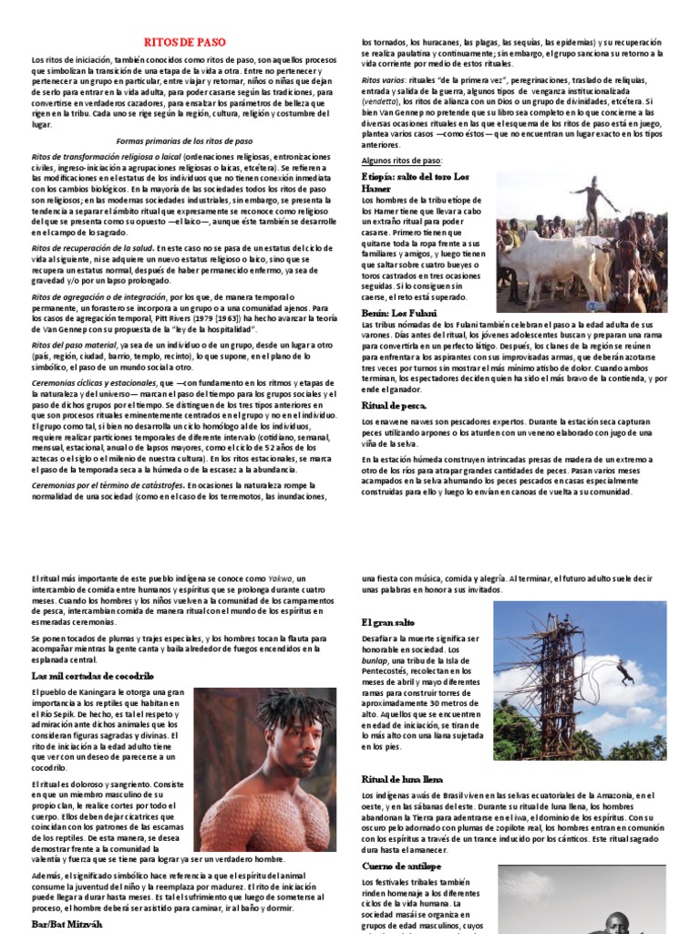 RITOS DE PASO | PDF | Rituales | Sociedad