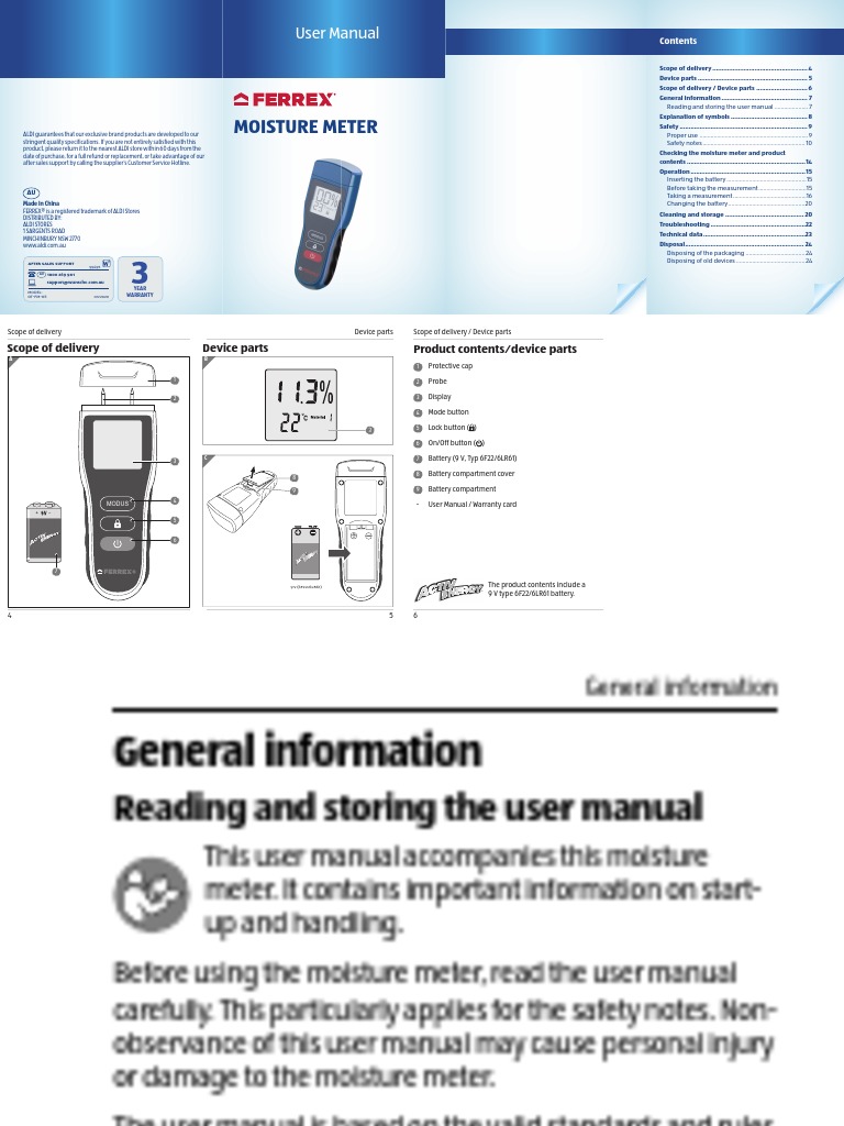 Manual Senzor Umiditate Ferrex GT-FM-05 | PDF | Safety | Waste