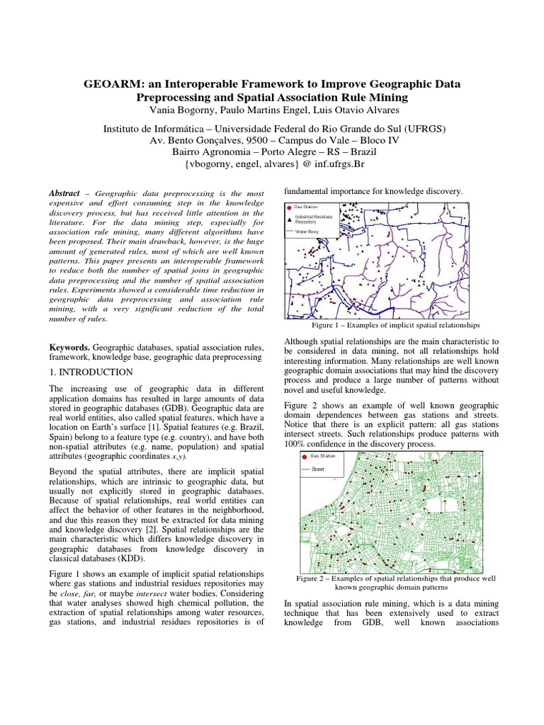 GEOARM: An Interoperable Framework To Improve Geographic Data Preprocessing and Spatial ...